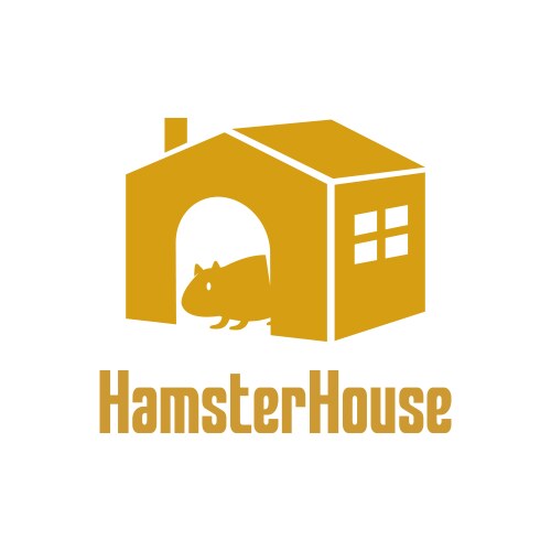 Hamster house minimalist logo design Royalty Free Vector