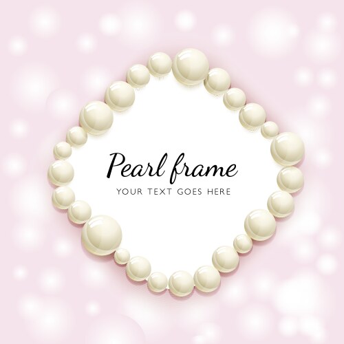 Pearl circle like frame isolated on white Vector Image