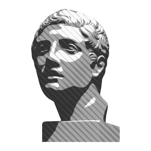 Greek sculpture cartoon male head graphic Vector Image