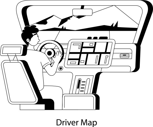 Driver map Royalty Free Vector Image - VectorStock
