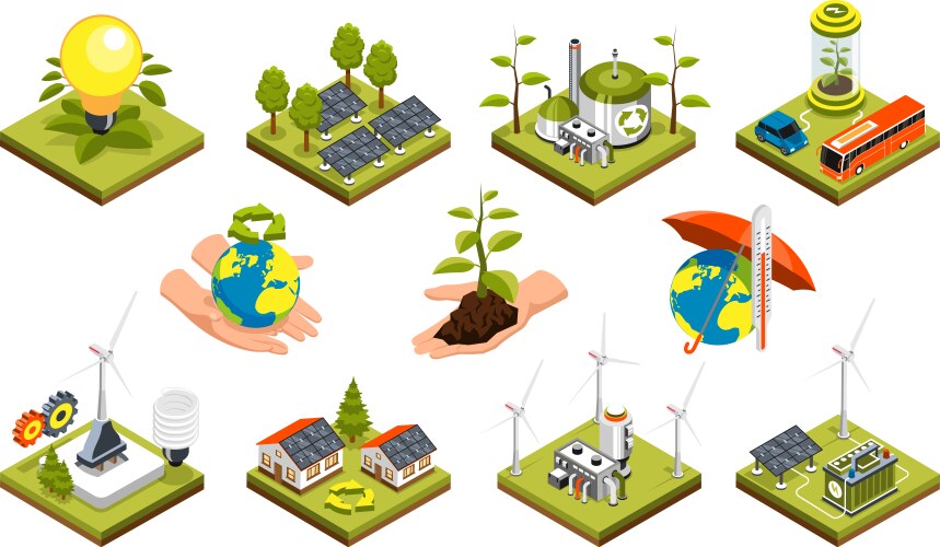 Eco energy solar panels Royalty Free Vector Image