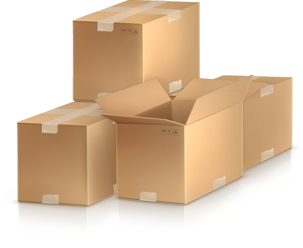 Cardboard boxes Royalty Free Vector Image - VectorStock