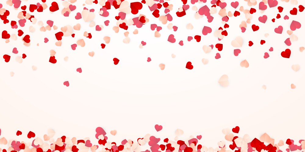 Happy valentines day background flying red pink Vector Image