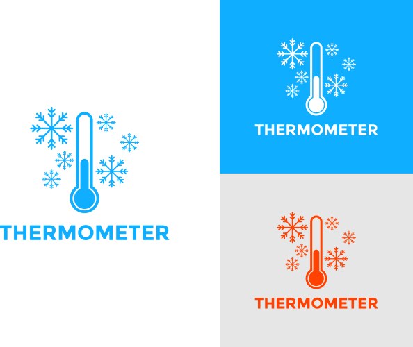 Thermometer logo concept icon set isolated Vector Image