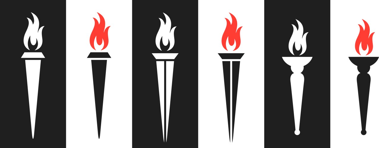 Torch silhouette art Royalty Free Vector Image