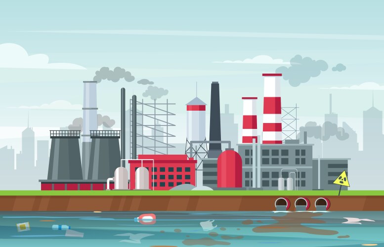 Environmental pollution set of radioactive Vector Image