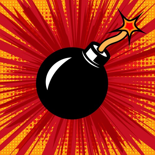 Set of bomb in pop art style Royalty Free Vector Image