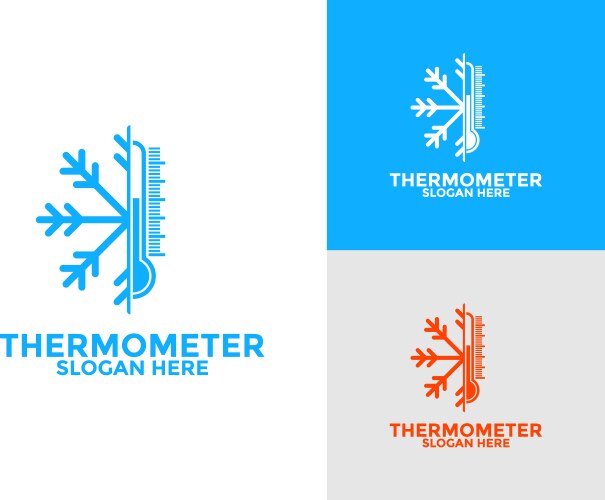 Thermometer logo concept icon set isolated for Vector Image