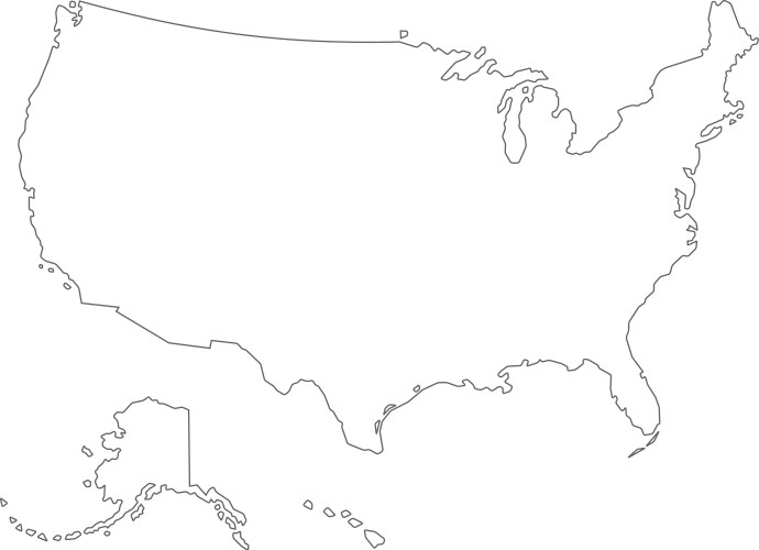 Grey map the usa Royalty Free Vector Image - VectorStock