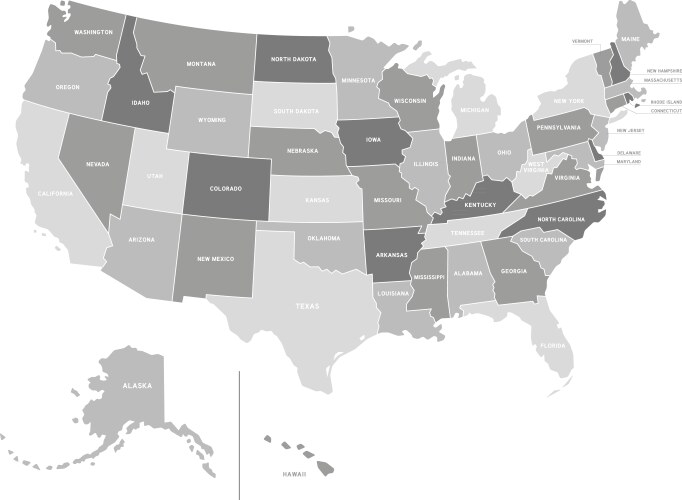 United states - bright colors political map Vector Image