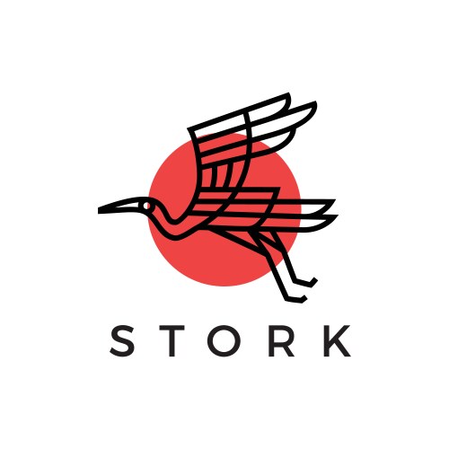 Stork premium logo design Royalty Free Vector Image