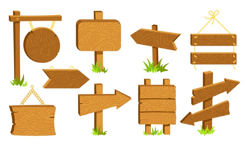 Empty vintage cartoon wood sign board or west Vector Image