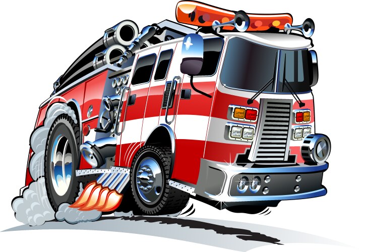 Cartoon fire truck Royalty Free Vector Image - VectorStock