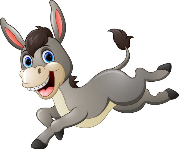 Cute Cartoon Donkey Illustration Royalty Free Vector Image