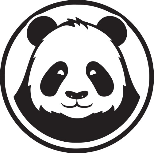 Panda - minimalist and simple silhouette Vector Image