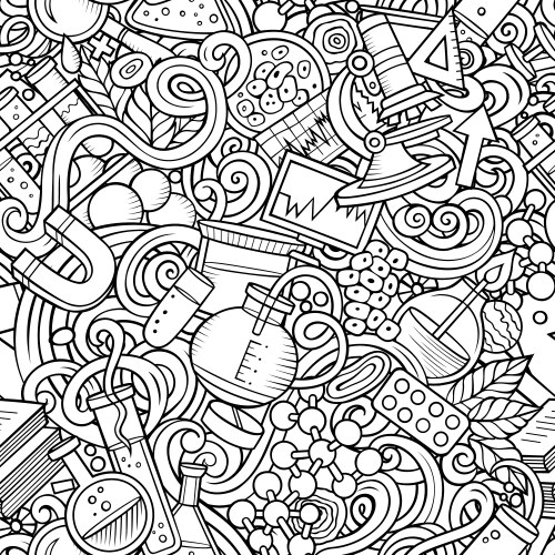 Science coloring page antistress doodles Vector Image