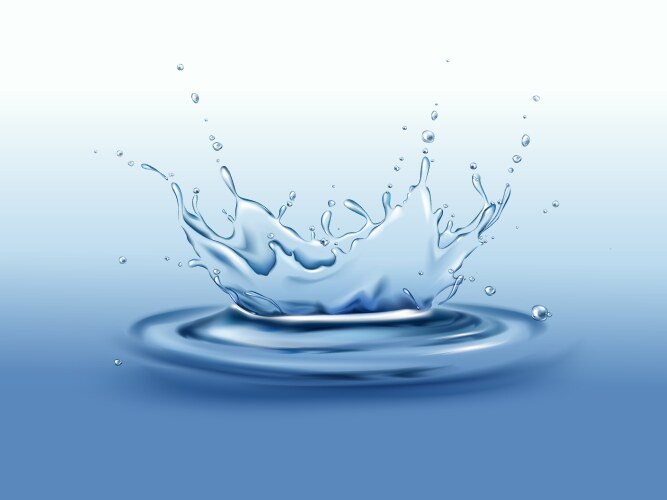 Realistic blue water splash paint Royalty Free Vector Image