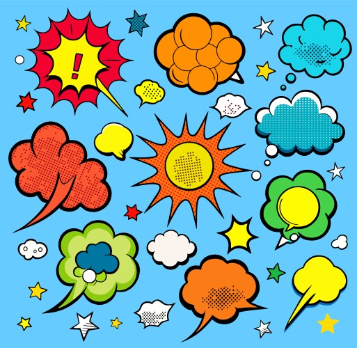 Comic speech bubbles seamless pattern various Vector Image