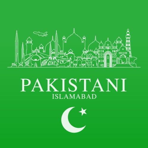 Pakistan travel landmarks Royalty Free Vector Image