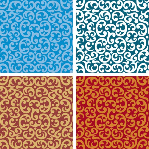 Red seamless pattern background set Royalty Free Vector