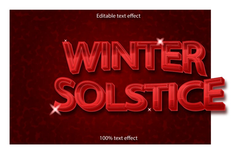 Winter solstice editable text effect luxury style Vector Image