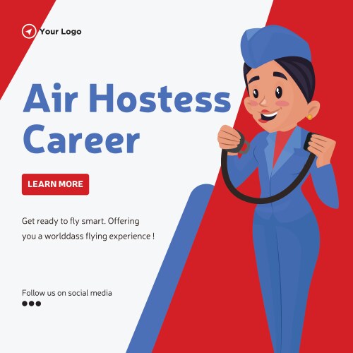 Banner design of air hostess Royalty Free Vector Image