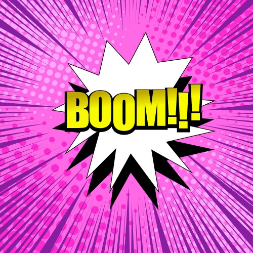 Boom comic book explosion Royalty Free Vector Image