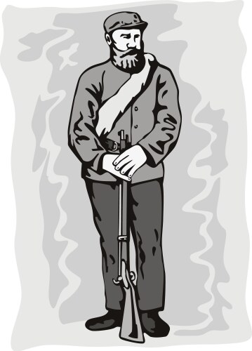 Hand drawing vintage style american civil war Vector Image