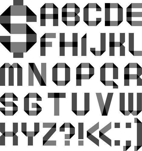Pixel font isometric video game alphabet retro Vector Image