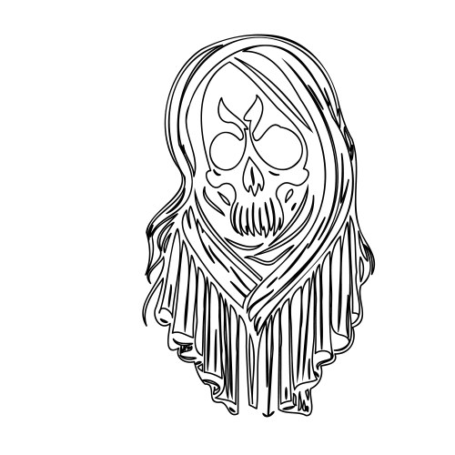 Grim reaper halloween outline sketch Royalty Free Vector