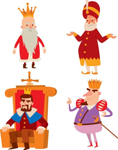 Kings cartoon set Royalty Free Vector Image - VectorStock