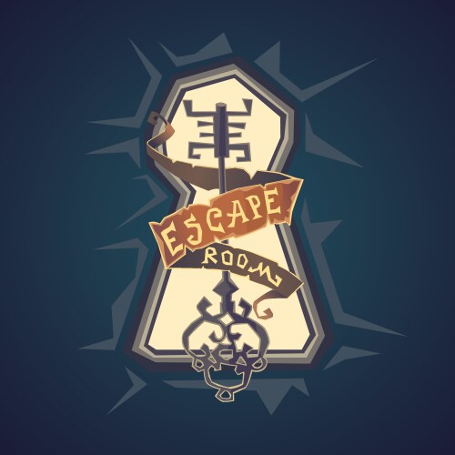 Escape room neon sign text and sandglass Vector Image