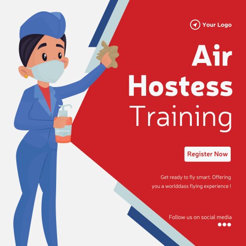 Banner design of air hostess Royalty Free Vector Image