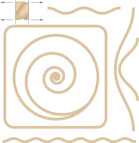 Rope elements marine cord borders nautical ropes Vector Image