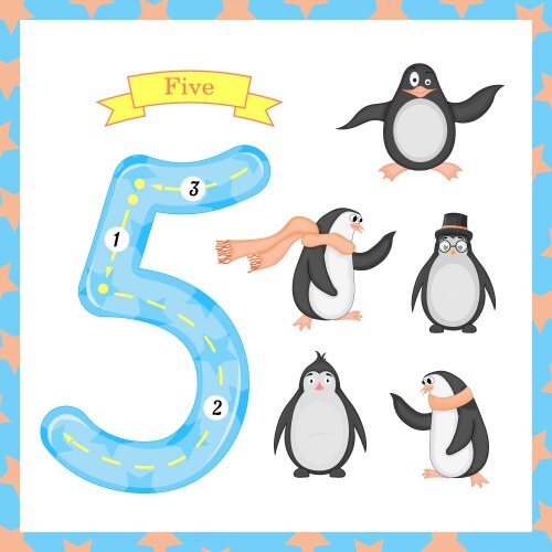 Children educational cards with numbers Royalty Free Vector