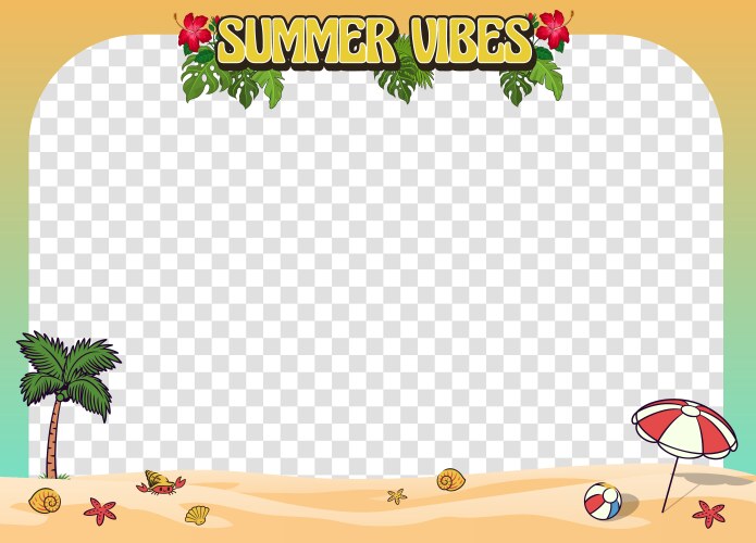 Frame background design of hello summer holiday Vector Image