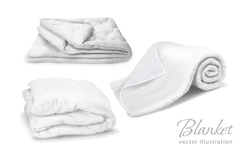 Folded blankets hygge composition Royalty Free Vector Image