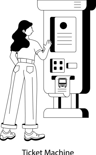 Ticket machine Royalty Free Vector Image - VectorStock