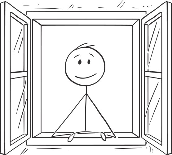 Open window template view Royalty Free Vector Image