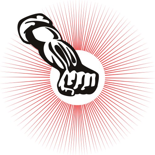 Clenched fist punching from front Royalty Free Vector Image