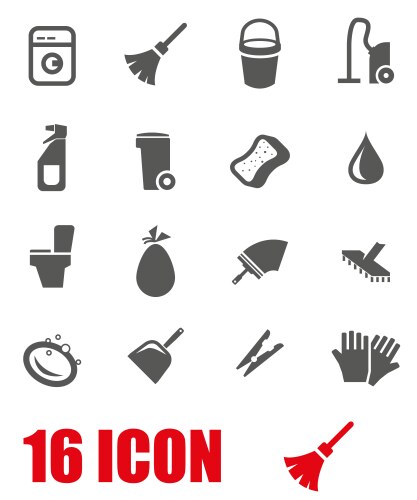 Cleaning black icon set Royalty Free Vector Image
