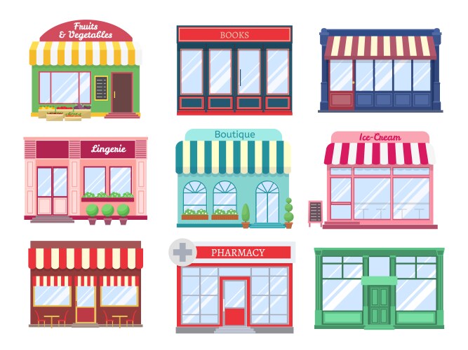 Retail business urban shop store Royalty Free Vector Image