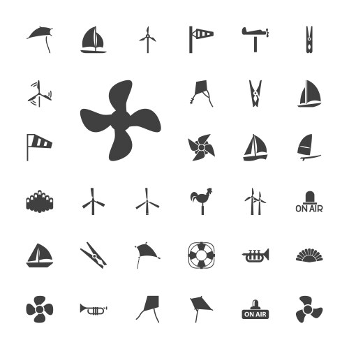 22 wind icons (36948307) – Free Vector | VectorStock