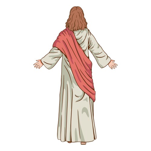Side view of jesus christ holding cross Royalty Free Vector