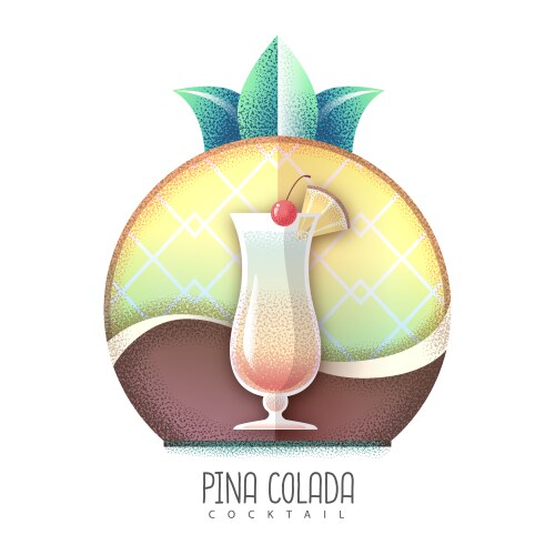 Cocktail pina colada Royalty Free Vector Image