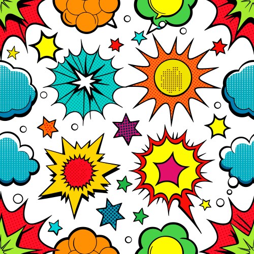 Comic speech bubbles seamless pattern various Vector Image