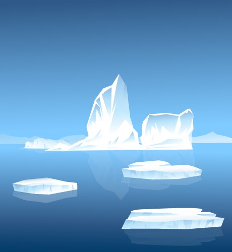 Iceberg in blue ocean Royalty Free Vector Image
