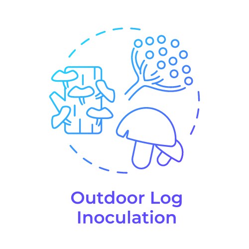 Medicinal mushrooms blue gradient concept icon Vector Image