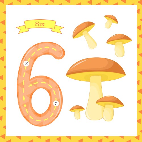 Number six Royalty Free Vector Image - VectorStock