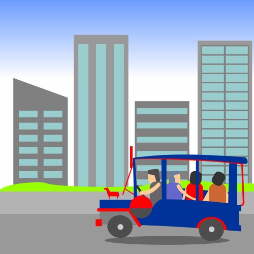 Philippine jeepney cartoon Royalty Free Vector Image
